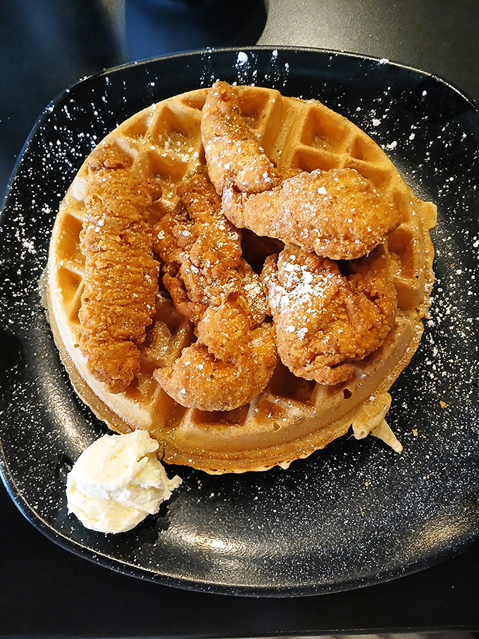 The chicken and waffle plate isn't just a meal, it's a masterclass in contrast&mdash;crispy, savory chicken meets sweet, fluffy waffle in perfect harmony.