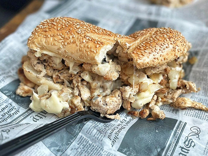 This chicken cheesesteak isn't just playing in the sandwich major leagues &ndash; it's batting cleanup and hitting home runs with every gooey, savory bite.