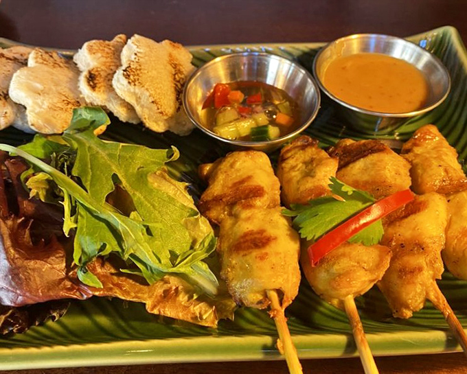 Chicken satay that makes you question every other skewered meat you've ever encountered &ndash; those grill marks aren't just for show, folks.