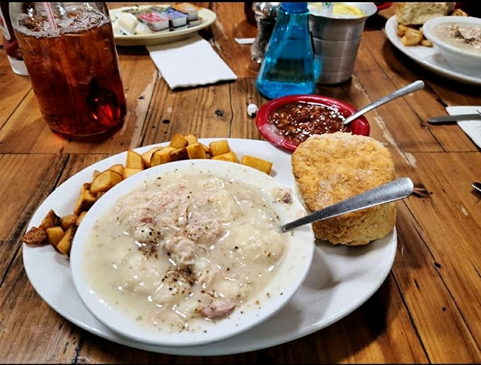 Behold the legendary chicken and dumplings &ndash; a creamy constellation of tender chicken and pillowy dumplings that's worth the drive from anywhere in Missouri.