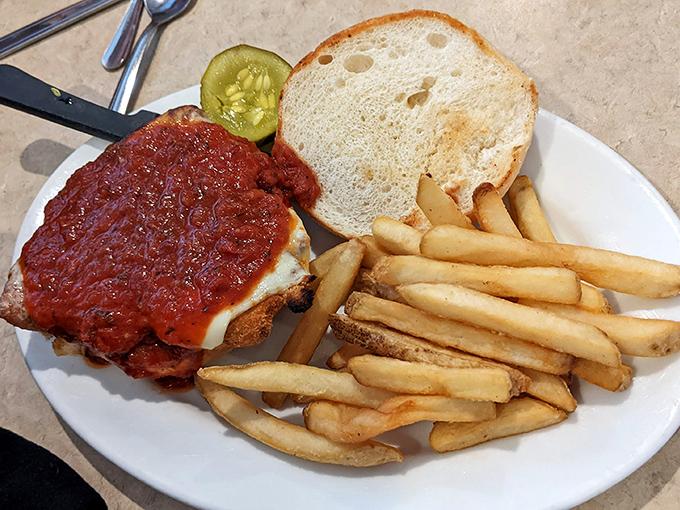 Not all heroes wear capes &ndash; some come smothered in marinara and melted cheese, served alongside golden fries and a pickle spear for moral support.