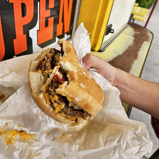 This isn't just a chili burger&mdash;it's edible poetry. The melty cheese and savory chili create a harmony that makes taste buds stand up and applaud.