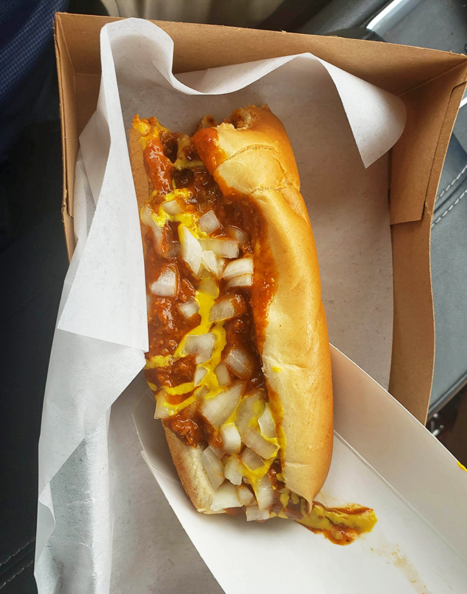 The chili dog at The Spot isn't just a meal – it's a masterpiece of messy magnificence that demands both napkins and your undivided attention.