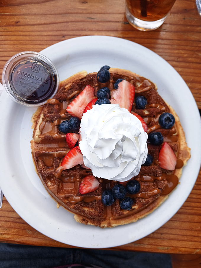 Not all heroes wear capes&mdash;some wear whipped cream and berries atop a golden churro waffle that would make angels weep with joy.