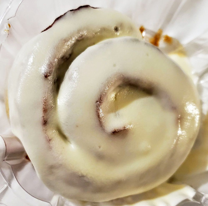 This cinnamon roll isn't just breakfast&mdash;it's an edible hug with a perfect spiral of cinnamon and cream cheese frosting.