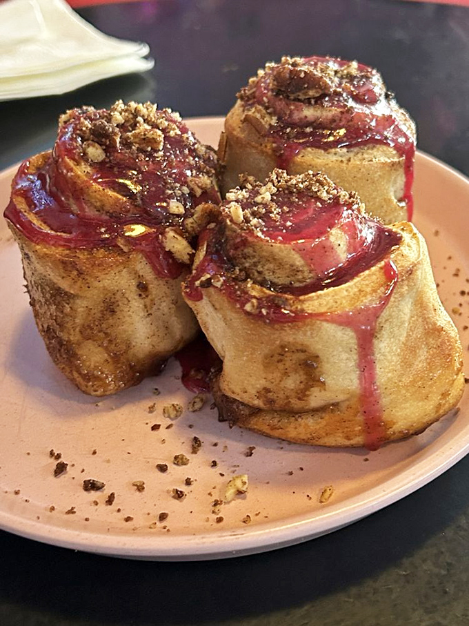 These aren't just cinnamon rolls&mdash;they're spiral-shaped masterpieces of buttery dough, cinnamon filling, and berry glaze that might just change your life.