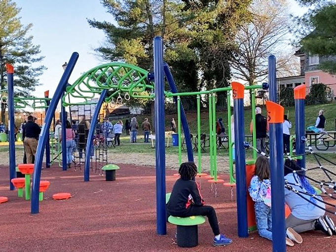 Even the playground in Lynchburg has character. Modern equipment meets small-town community spirit where families gather and memories are made.