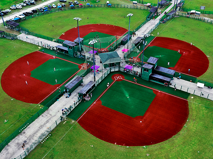Nations Park's baseball complex: where future MLB stars and weekend warriors share the same pristine fields, minus the $15 stadium hot dogs.