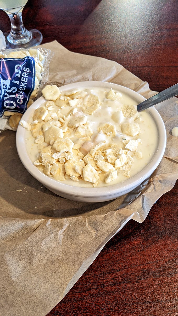 This isn't just clam chowder&mdash;it's a creamy bowl of comfort topped with oyster crackers that brings the ocean to Ohio in the most delicious way possible.