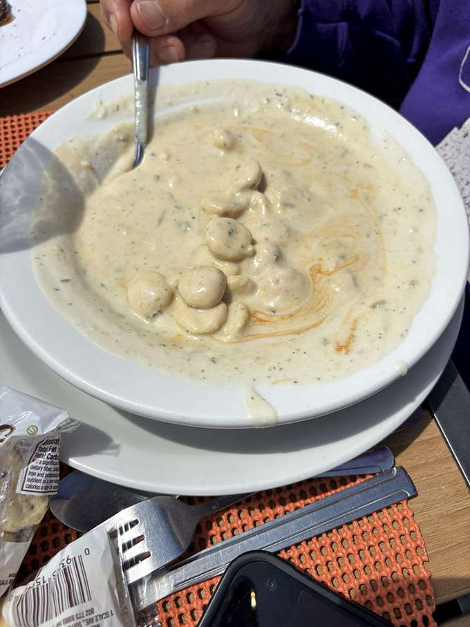 This isn't just clam chowder; it's a creamy ocean symphony in a bowl, with plump clams playing the starring role in every heavenly spoonful.