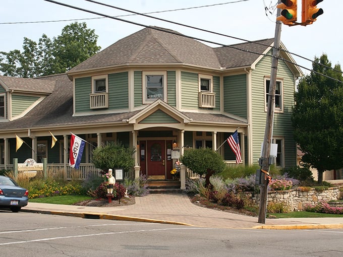 The Cobblestone Village welcomes visitors with Victorian charm and enough gingerbread trim to make a carpenter's heart skip a beat.