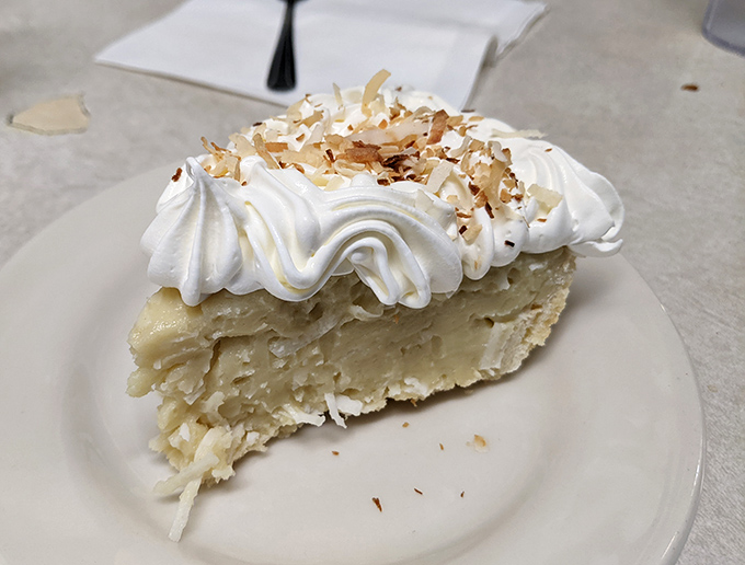 This coconut cream pie could make a grown person weep tears of pure, tropical joy.