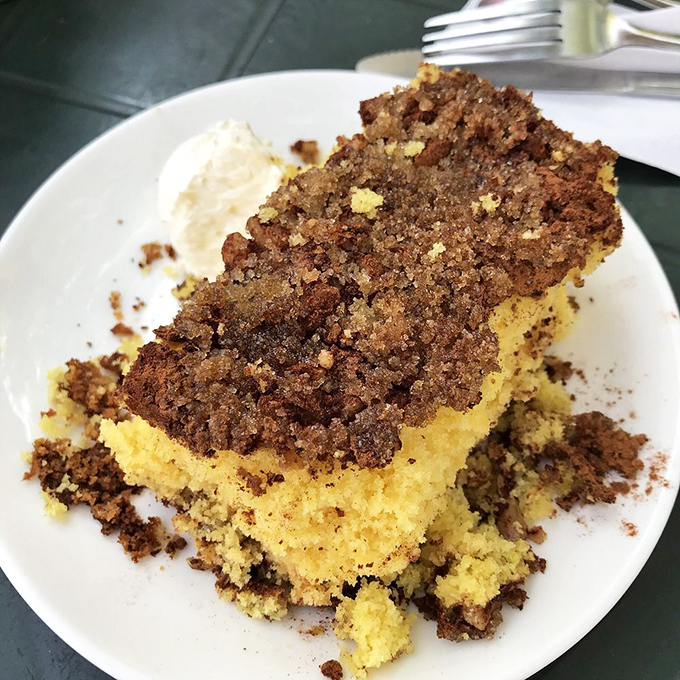 This coffee cake doesn't just have layers, it has chapters. That crumbly top is what breakfast dreams are made of &ndash; cinnamon-sugar architecture at its finest.