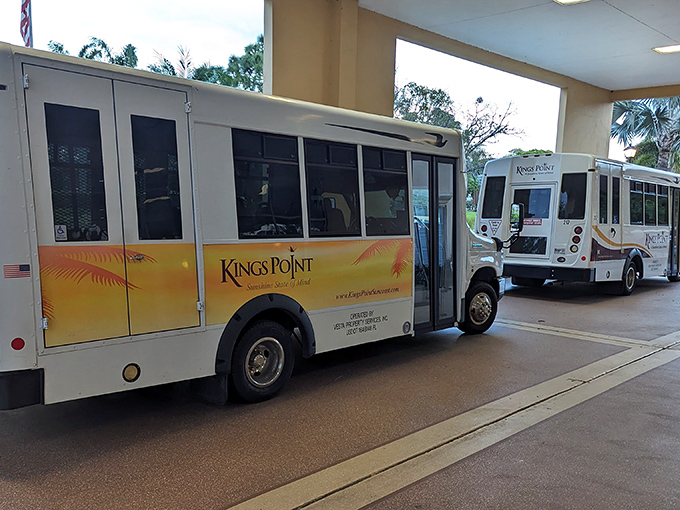 The Kings Point shuttle service &ndash; because sometimes even paradise residents need a lift to the clubhouse or grocery store.