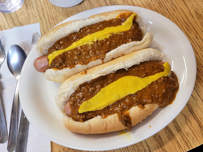 Behold the Detroit coney in all its glory&mdash;snap-cased hot dog, hearty chili, yellow mustard, and a bun that knows its supporting role perfectly.