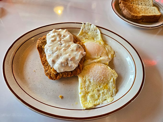 Country fried steak that makes you question your life choices&mdash;why haven't you been eating this every day? Crispy exterior, tender inside, smothered in gravy.