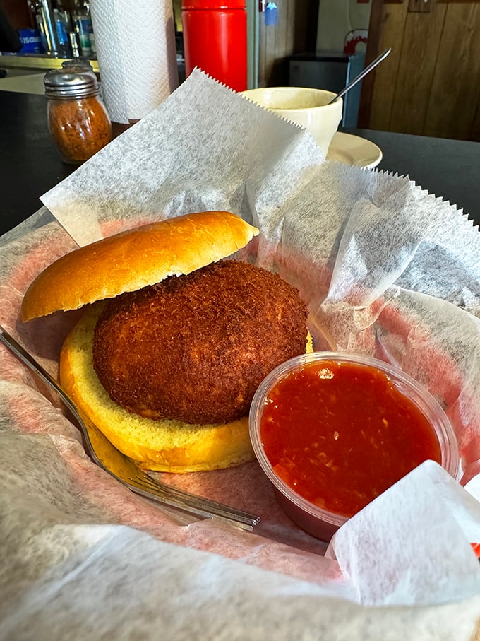 This golden-brown crab cake sandwich isn't trying to impress Instagram&mdash;it's too busy impressing your taste buds with sweet, lump crab meat.