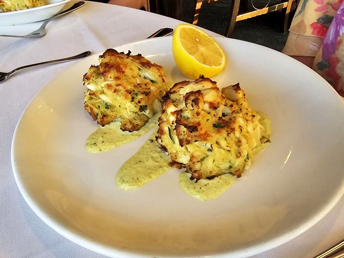 The stars of our show: crab cakes that are 99% crab, 1% magic. Golden-brown perfection with just enough sauce to complement, not overwhelm.