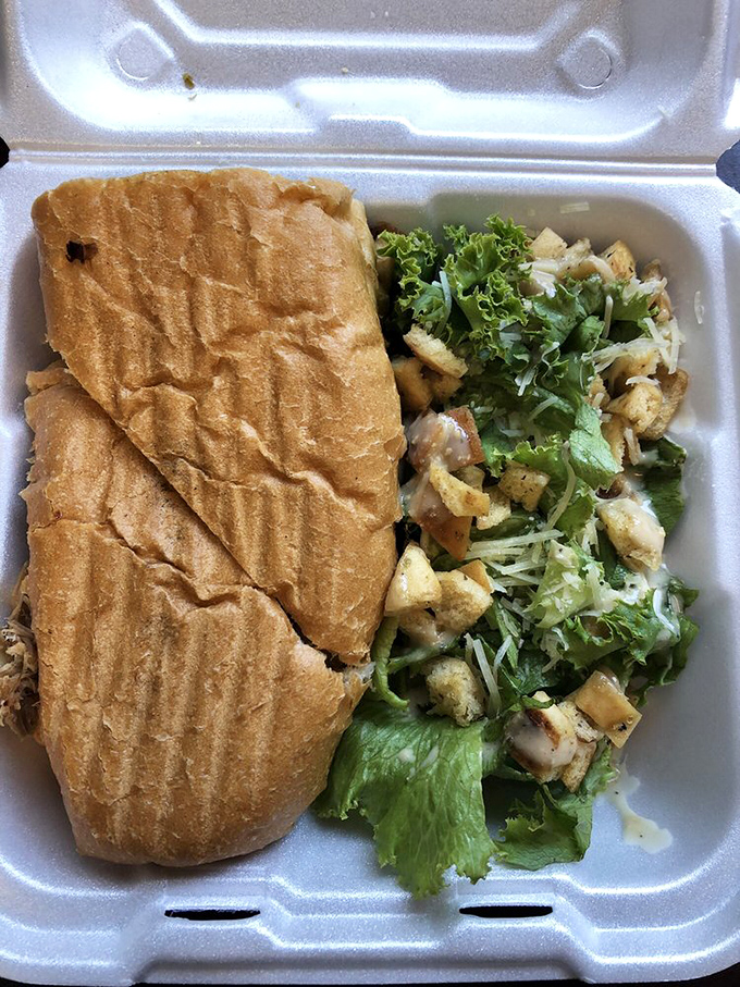 The Cuban sandwich and Caesar salad combo&mdash;where pressed perfection meets crisp refreshment. This is what lunch dreams are made of.