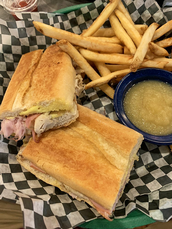 The Cuban sandwich arrives pressed to perfection, making you wonder why all sandwiches aren't Cuban sandwiches.