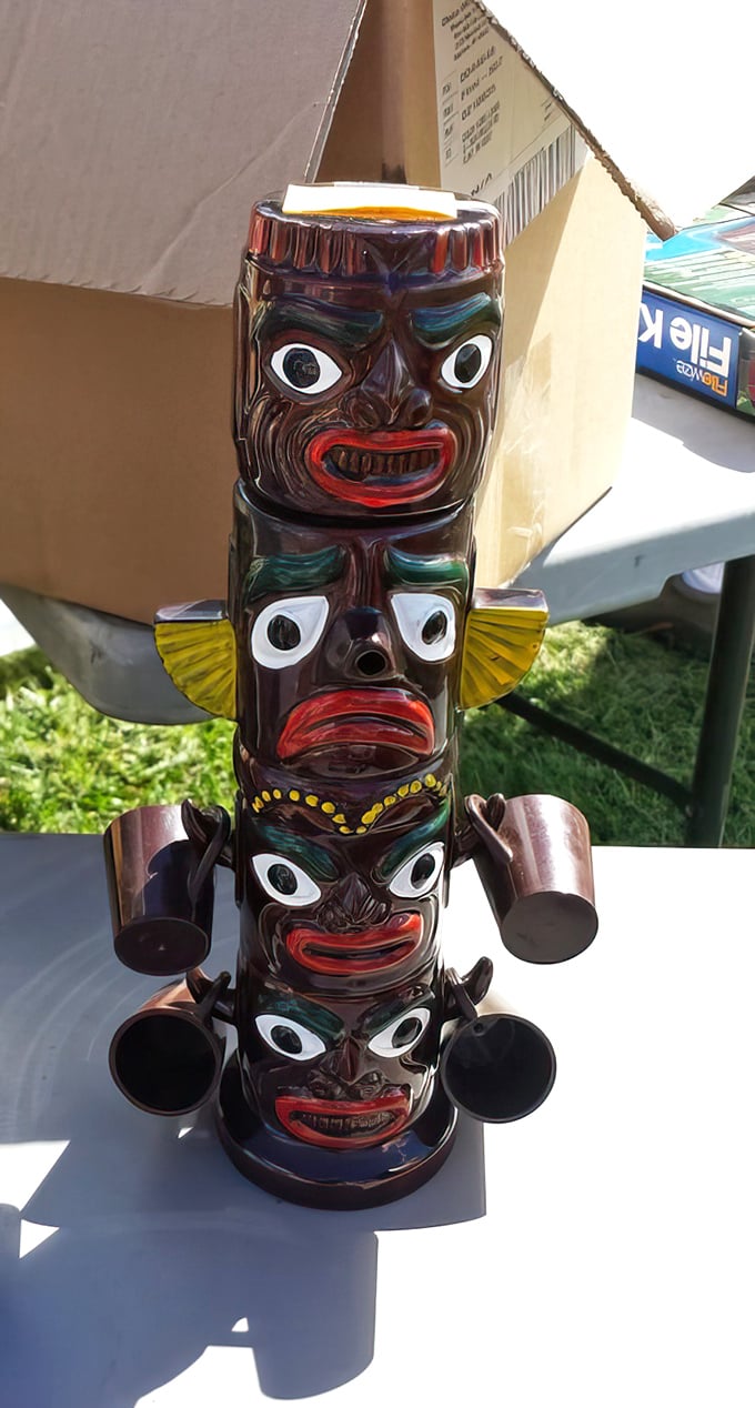 Not just any totem&mdash;this vintage tiki mug holder is the conversation piece your basement bar has been desperately waiting for.