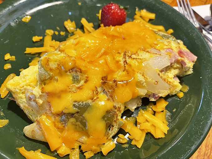 This isn't just an omelet&mdash;it's a cheese-draped masterpiece that makes you wonder why we don't put melted cheddar on everything in life.