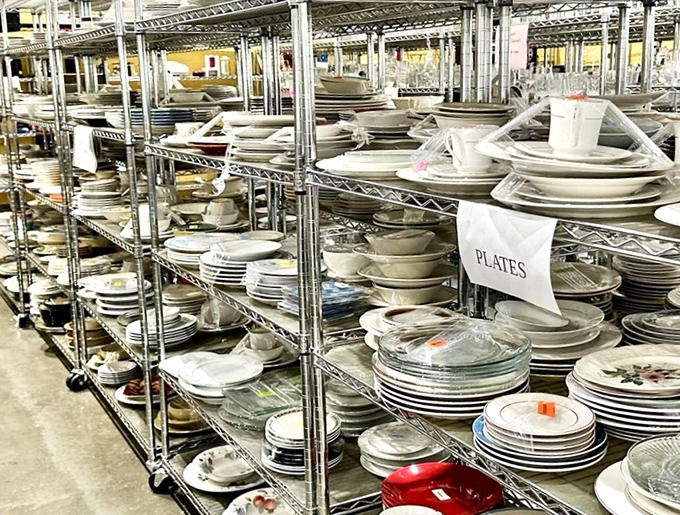 Dish paradise where mismatched becomes charming. Find that perfect plate your grandmother had &ndash; nostalgia served at thrift store prices.