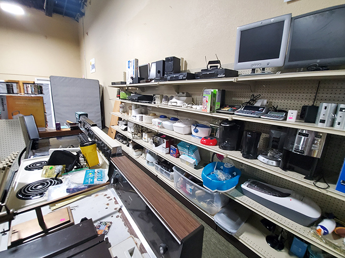 Kitchen gadget heaven! Where else can you find every small appliance invented since 1975 lined up like contestants on a very practical game show?