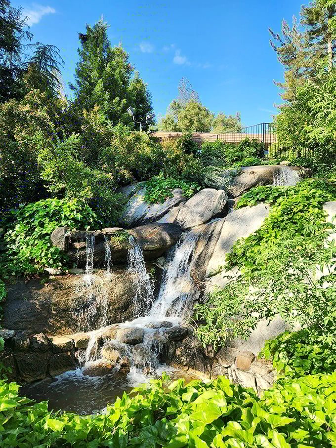 This little waterfall is Oakhurst's version of a meditation app &ndash; the soothing soundtrack comes with actual fresh air and sunshine.