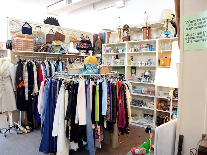 Racks upon racks of vintage apparel await your discovery. Remember when clothes were built to last longer than your latest smartphone?