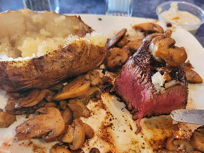 This filet mignon just made every other steak in Florida file for unemployment &ndash; perfectly pink and unapologetically delicious.