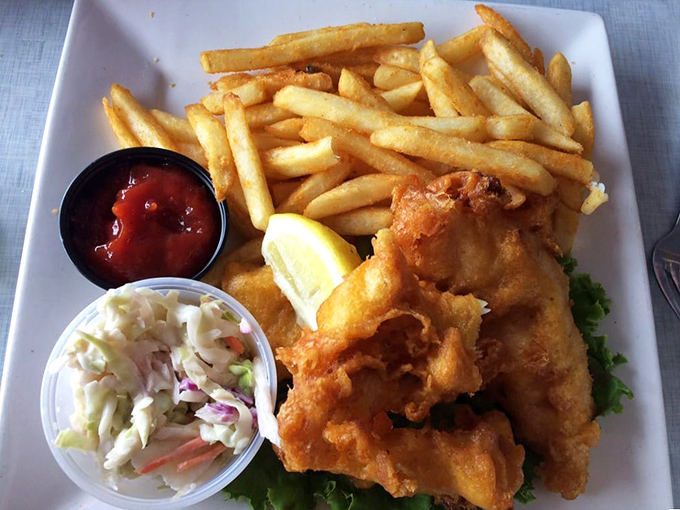 Golden-battered fish and chips that make even British visitors nod in approval, served with the kind of fries that disappear mysteriously fast from everyone's plate.