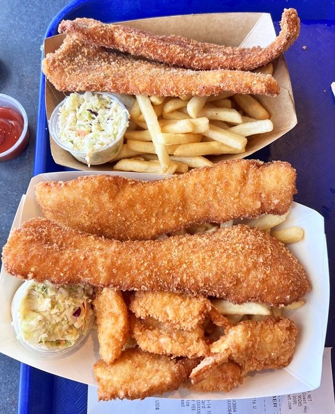Golden perfection meets crispy excellence &ndash; fish and chips that would make even the pickiest eater reconsider everything.