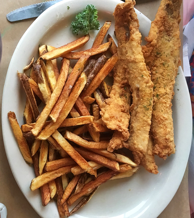 Golden-battered fish fillets and hand-cut fries that make you wonder why you ever settled for frozen fish sticks. This is what the sea gods intended.