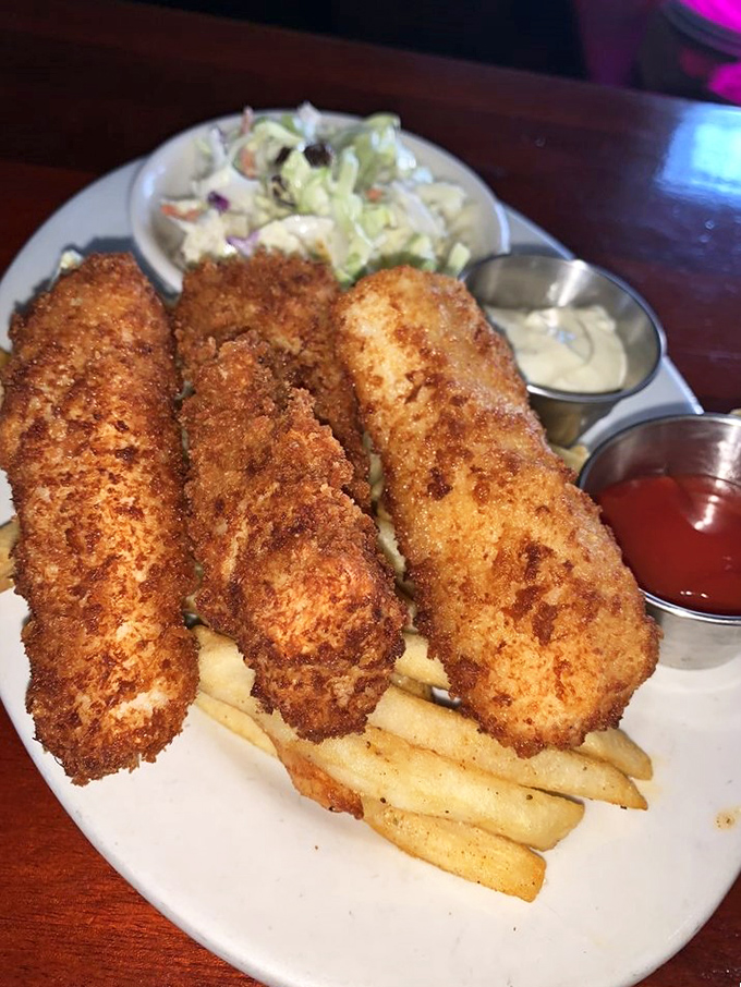The legendary fish and chips &ndash; golden-battered fillets with a crunch you can hear across the room, served with house-made tartar sauce that deserves its own fan club.