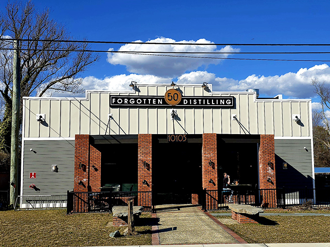 Forgotten 50 Distilling brings craft spirits to Berlin with industrial-chic style. Those garage doors open to reveal liquid treasures worth the detour.