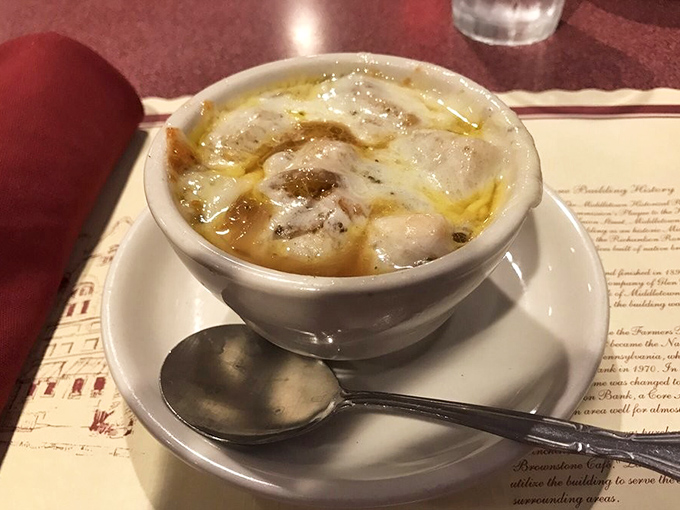 Behold the French onion soup that makes grown adults weep tears of pure, cheesy joy.