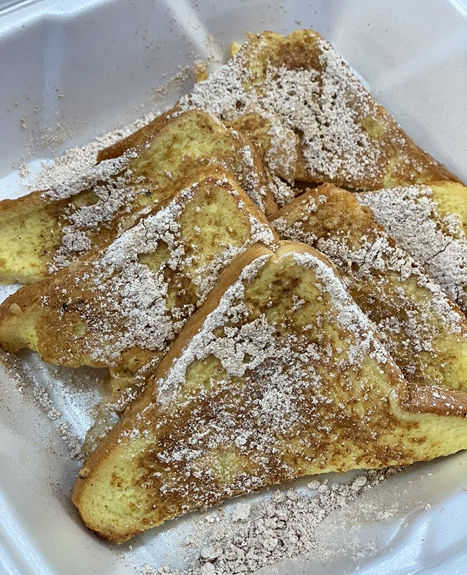 French toast that makes you question all your life choices&mdash;why haven't you been eating this every morning? Powdered sugar dusting like fresh snow on golden perfection.