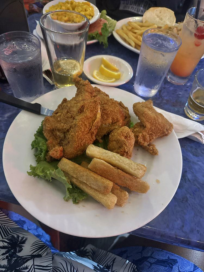 Golden-brown perfection on a plate. This fried chicken doesn't just talk the talk&mdash;each crunchy, juicy bite walks the delicious walk.