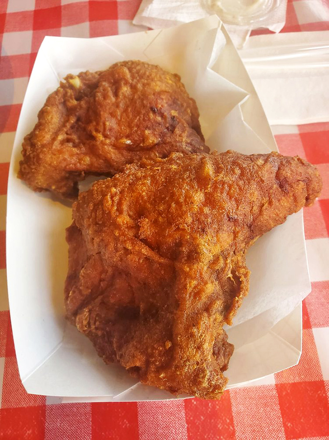 Golden-brown perfection that makes you want to cancel all afternoon appointments. This isn't just fried chicken&mdash;it's edible artwork with a crunch.