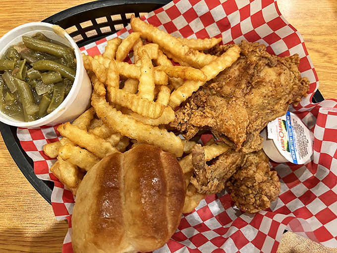 That golden-brown perfection doesn't happen by accident – this is fried chicken with a PhD in deliciousness.
