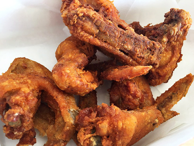 Golden-brown perfection that makes Colonel Sanders weep with envy. Each piece promises a symphony of crunch followed by juicy tenderness.