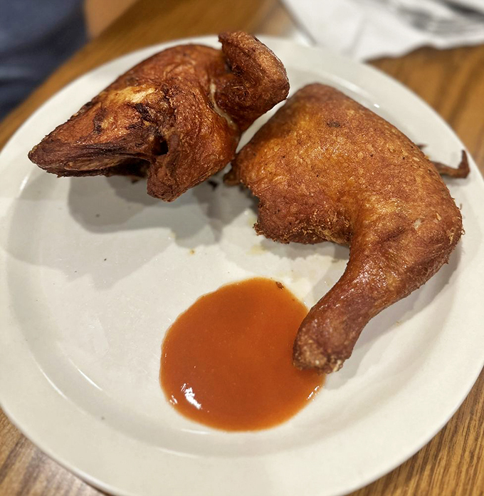 Golden perfection achieved &ndash; this fried chicken delivers that satisfying crunch followed by tender, juicy bliss.