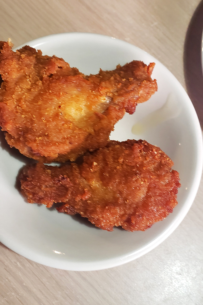 Golden, crispy perfection that makes you understand why people plan road trips around this chicken.