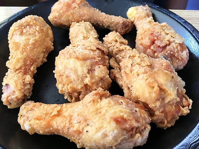Golden-brown perfection that makes you question every other fried chicken you've ever eaten. The crunch heard 'round Cincinnati.