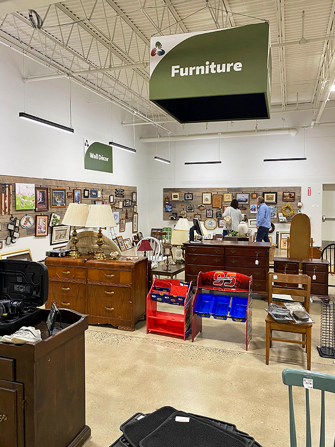 The furniture section could furnish an entire sitcom set, from "Friends"-worthy coffee tables to credenzas that would make Marie Kondo spark with joy.