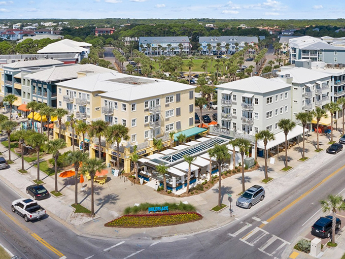 Gulf Place Town Center: where shopping, dining, and people-watching come together in a pastel-colored Florida symphony.