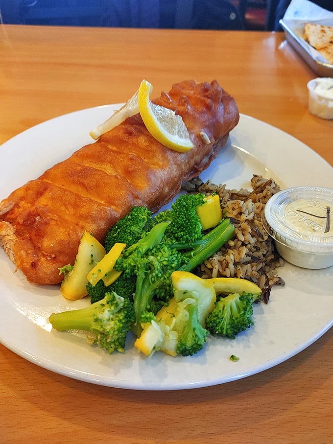 The legendary haddock in all its golden glory. That perfect crisp-to-flake ratio is what food dreams are made of&mdash;no passport to New England required.