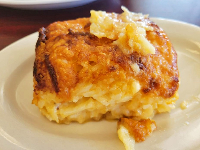 Golden, crispy exterior giving way to creamy, cheesy potato heaven. This hash brown casserole is worth crossing county lines for.