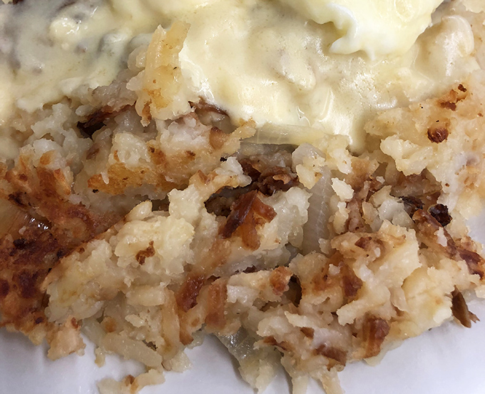 Golden-brown perfection that makes hash brown enthusiasts weak at the knees. That crispy exterior giving way to tender potato inside is breakfast alchemy at its finest.